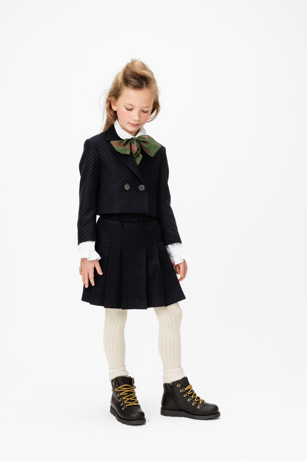 Wool Crop Jacket Onyx, Dark Blue